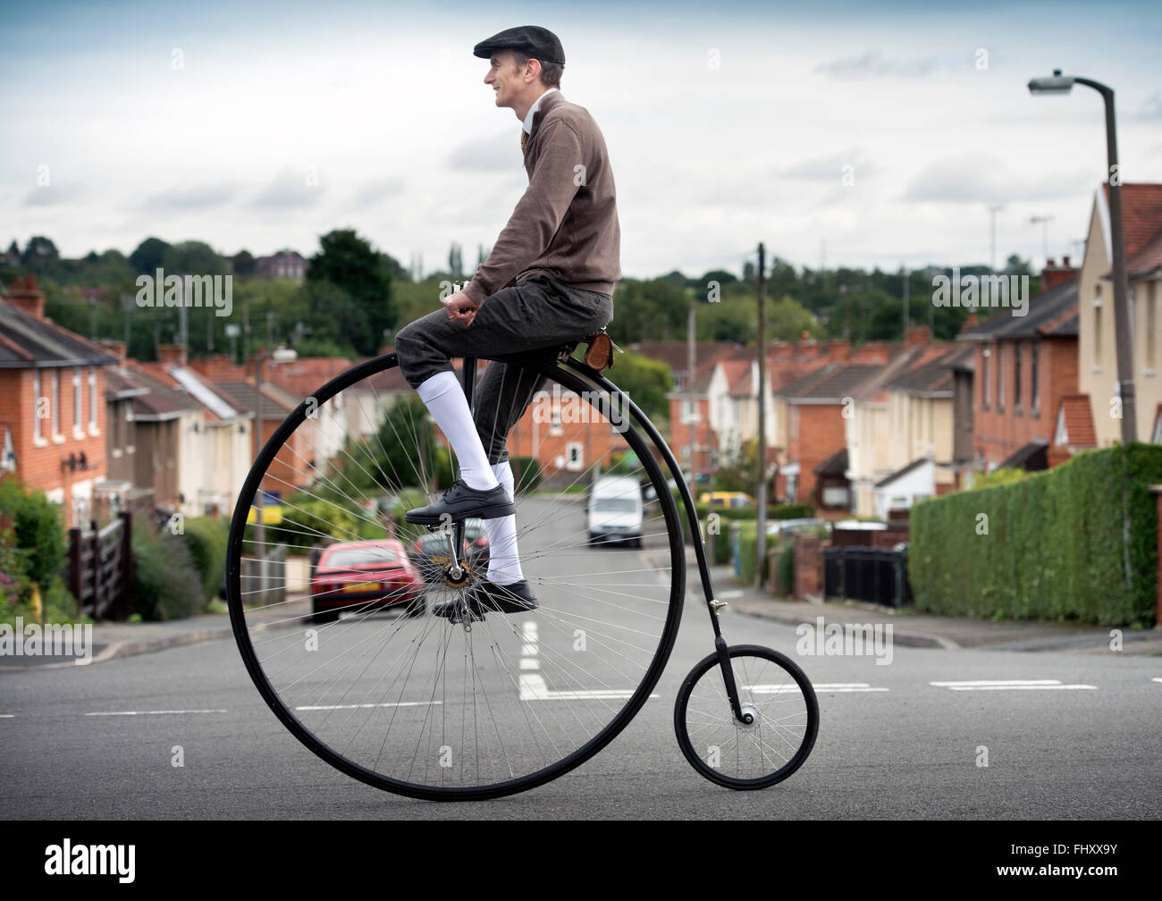 The Penny Farthing enthusiast Dave Preece from Worcester UK Stock Photo ...