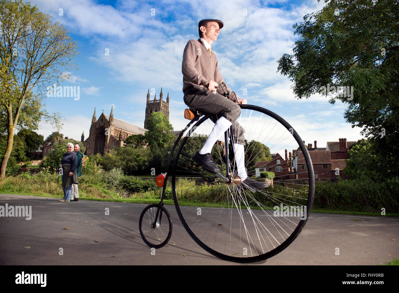 The Penny Farthing enthusiast Dave Preece from Worcester UK Stock Photo ...
