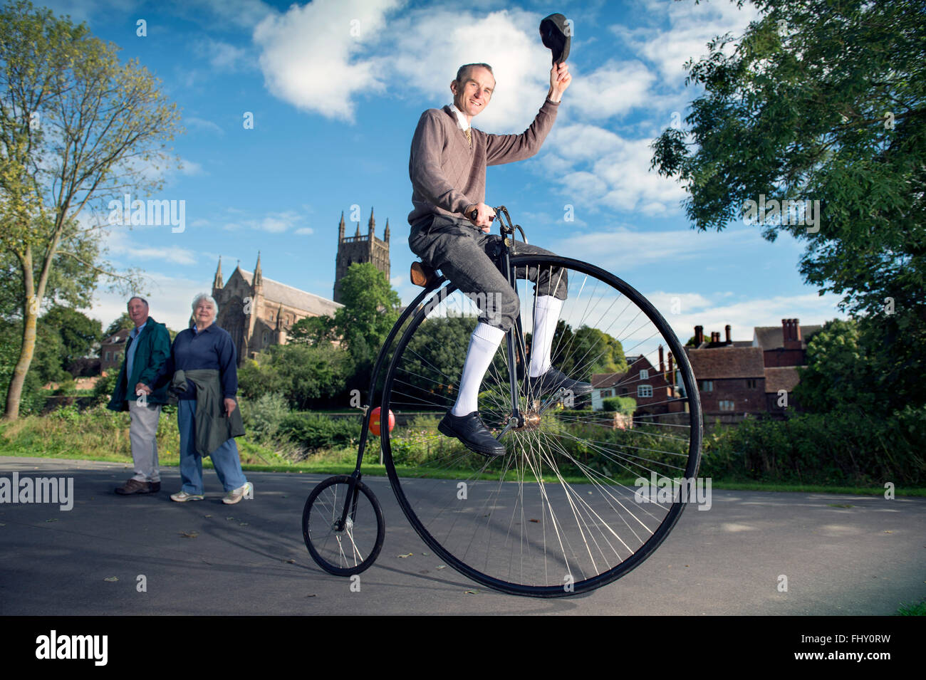 The Penny Farthing enthusiast Dave Preece from Worcester UK Stock Photo ...