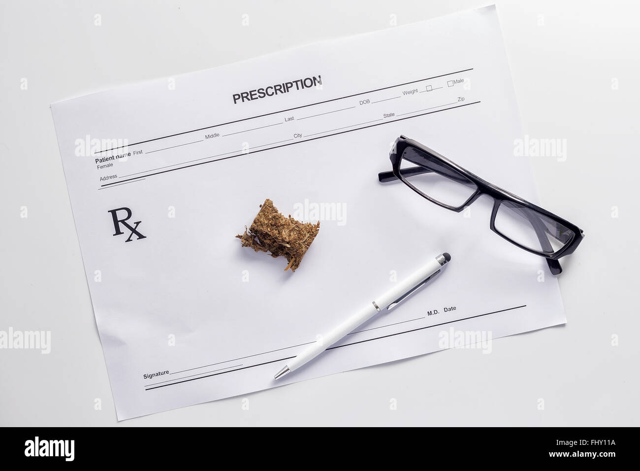 weed marijuana hashish prescription paper white background herb health ...