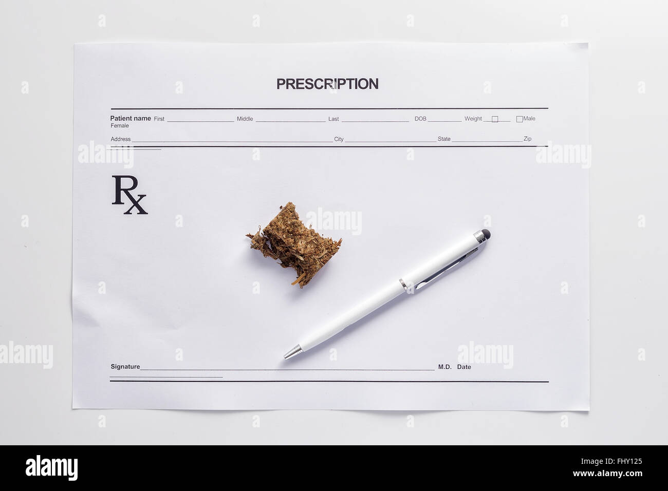 weed marijuana hashish prescription paper white background herb health ...