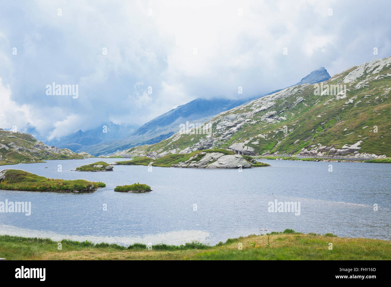 Switzerland, Canton of Grison, San Bernardino, Laghetto Moesola Stock ...