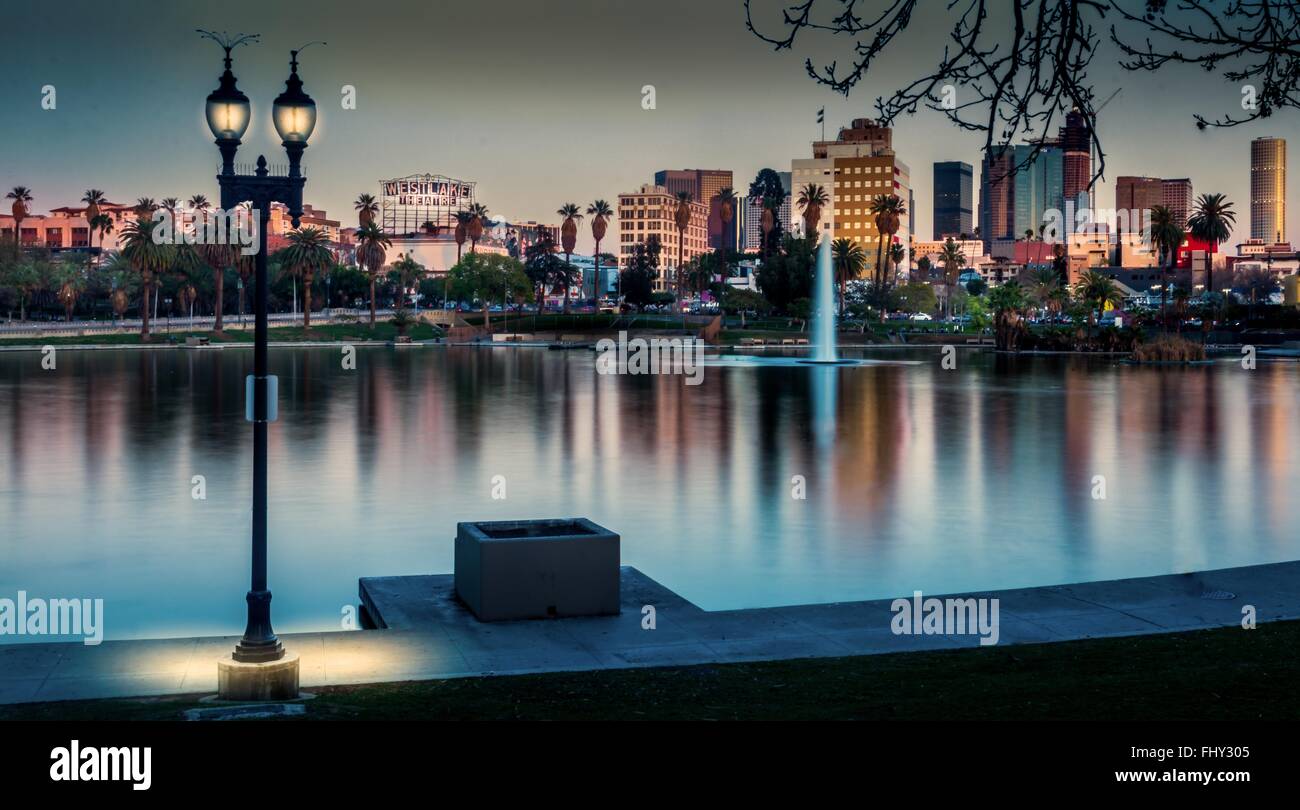 Macarthur Park, Los Angeles - Night Stock Photo - Alamy