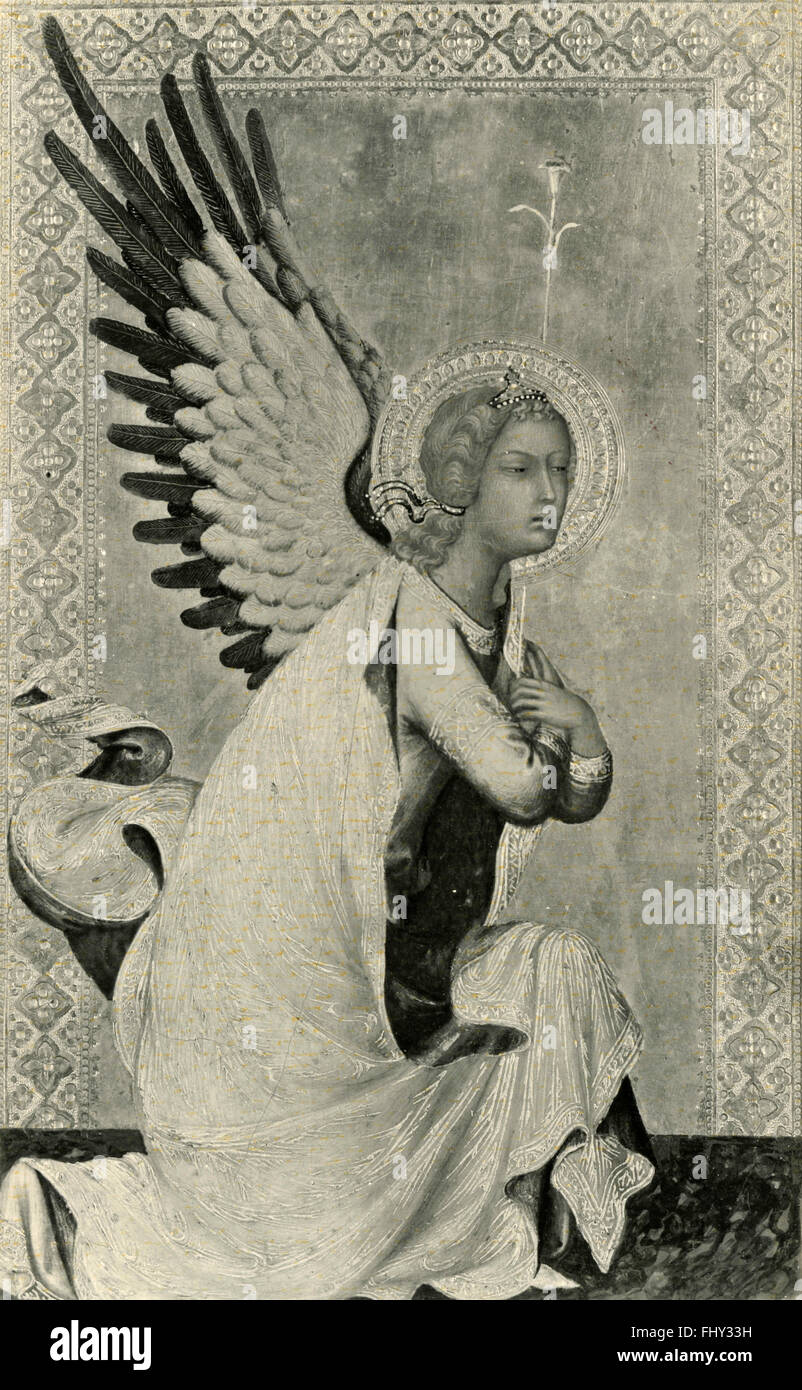 The Angel of the Annunciation, painted by Simone Martini Stock Photo ...
