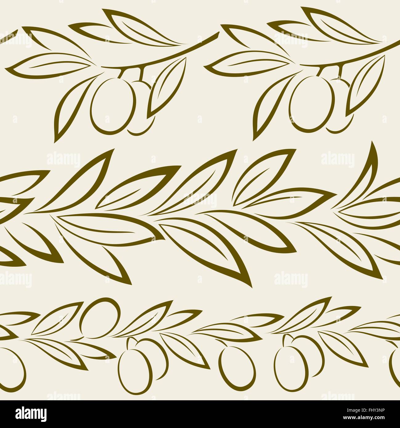 Seamless, Olive Branch with Berries Stock Vector Image & Art - Alamy