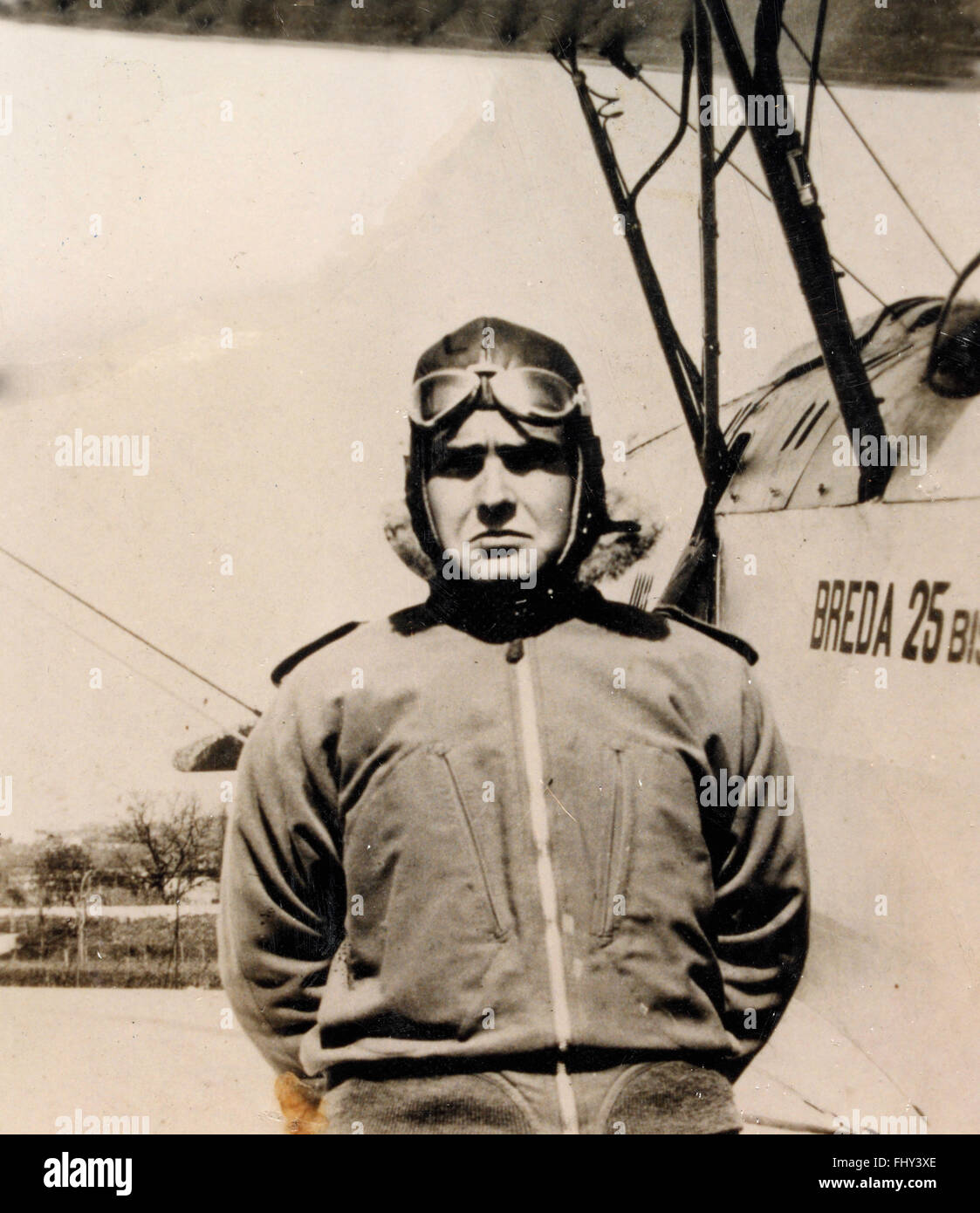Pilot from the plane Breda-25a Stock Photo - Alamy