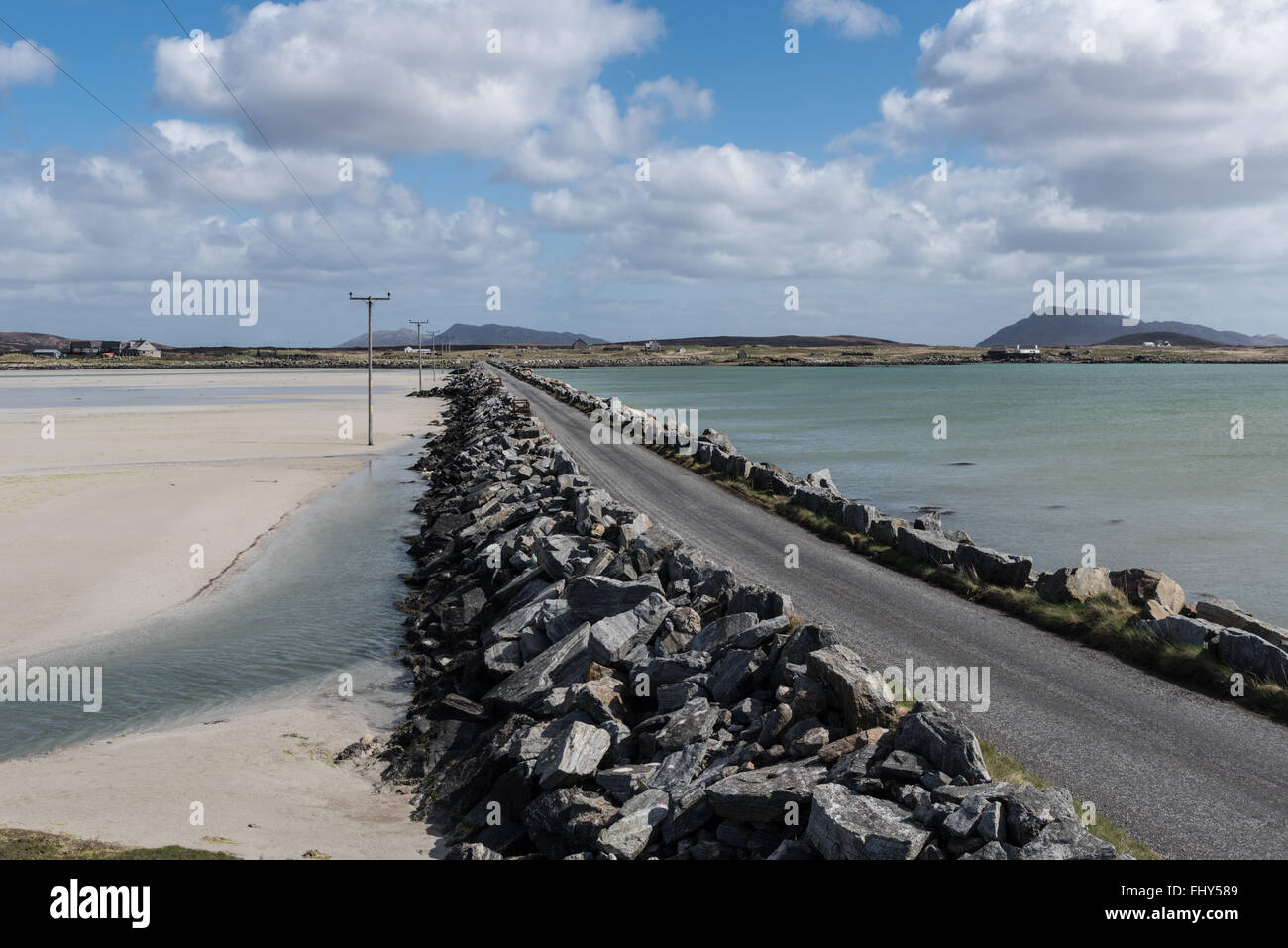 Causeway to Baleshare North Uist Stock Photo - Alamy