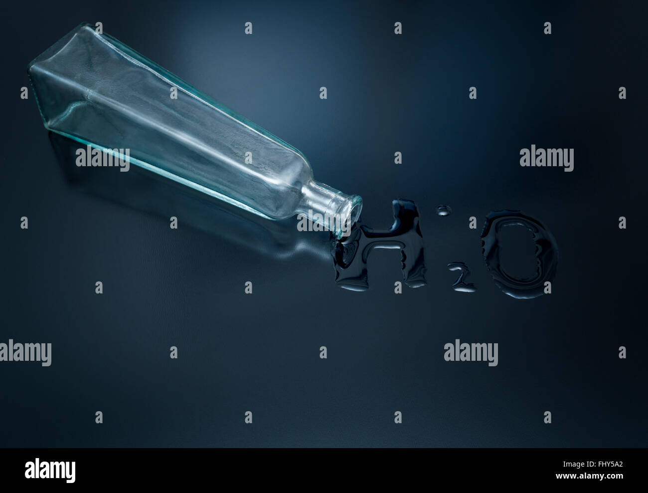 Water, H2O, fallen glass bottle Stock Photo - Alamy