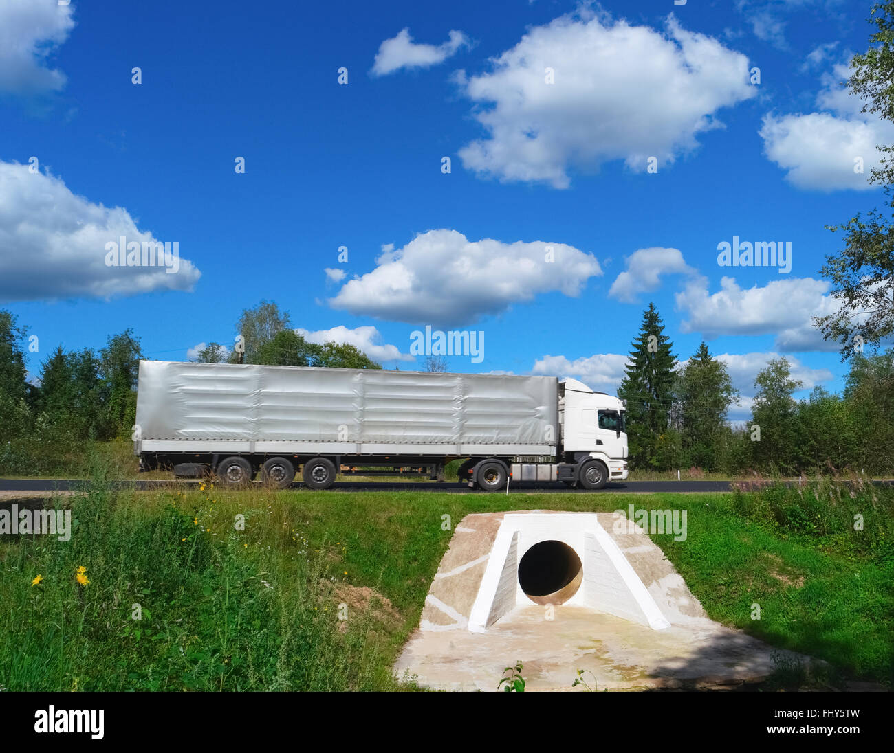 Container truck on the road hi-res stock photography and images - Alamy