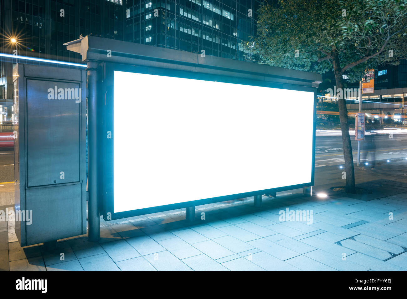 A Big empty blank billboard during night Stock Photo - Alamy