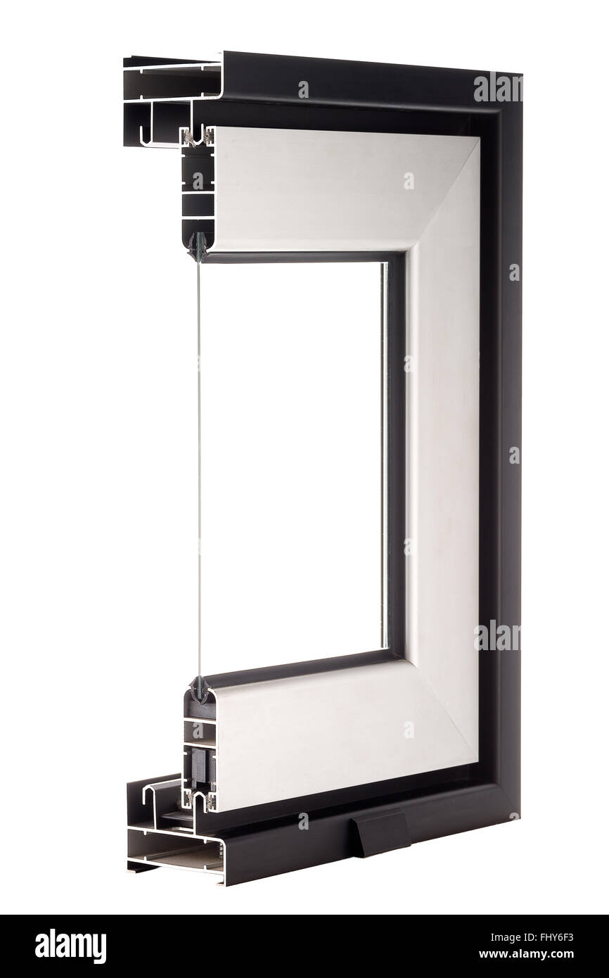Aluminium window sample isolated on white background Stock Photo - Alamy