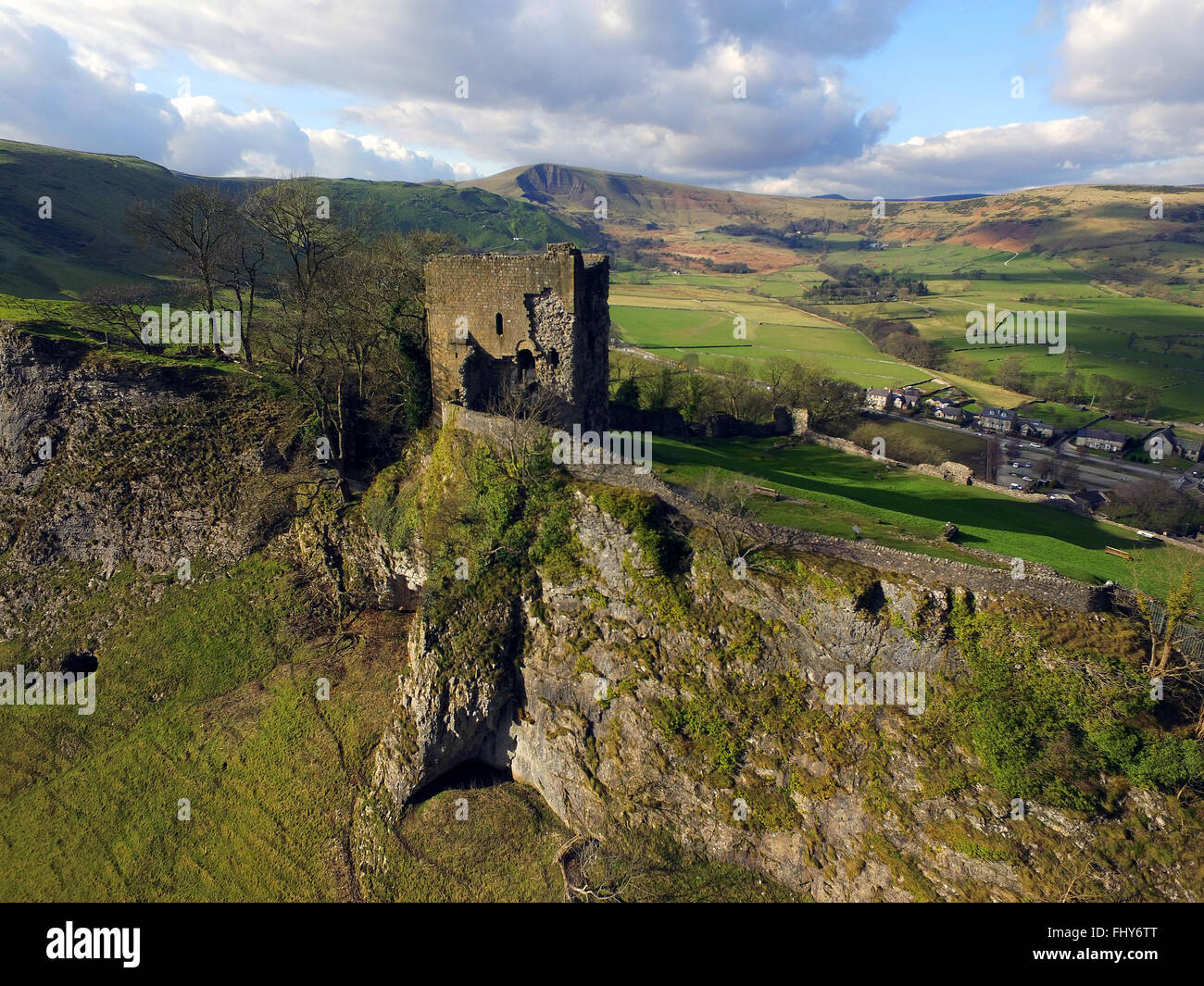 Castleton Peveril Castle Peak District Derbyshire Stock Photo - Alamy