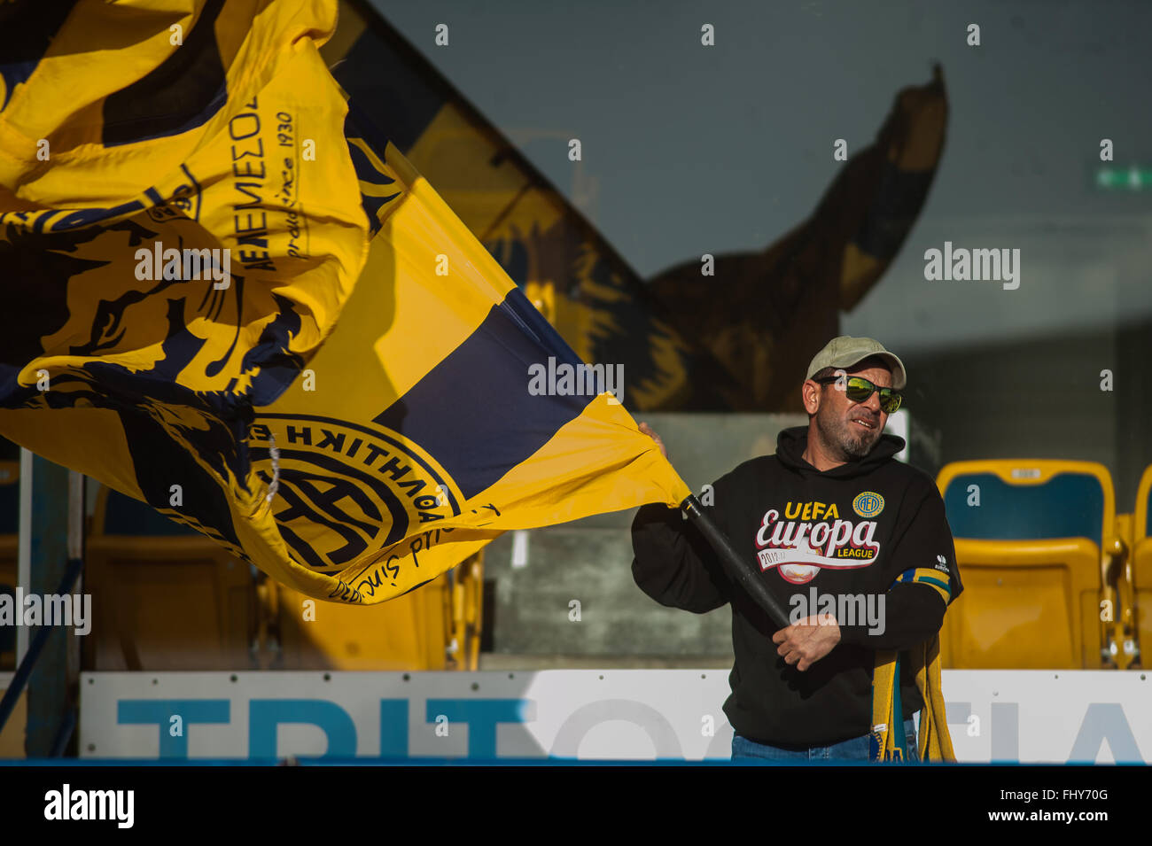 Ael FC against Apollon FC for their second match for the Coca Cola Cup ...