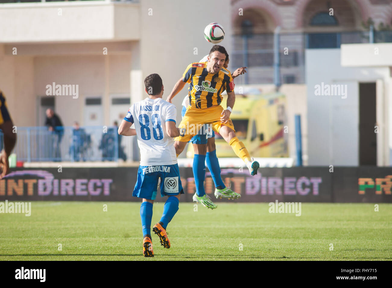 Ael FC against Apollon FC for their second match for the Coca Cola Cup ...