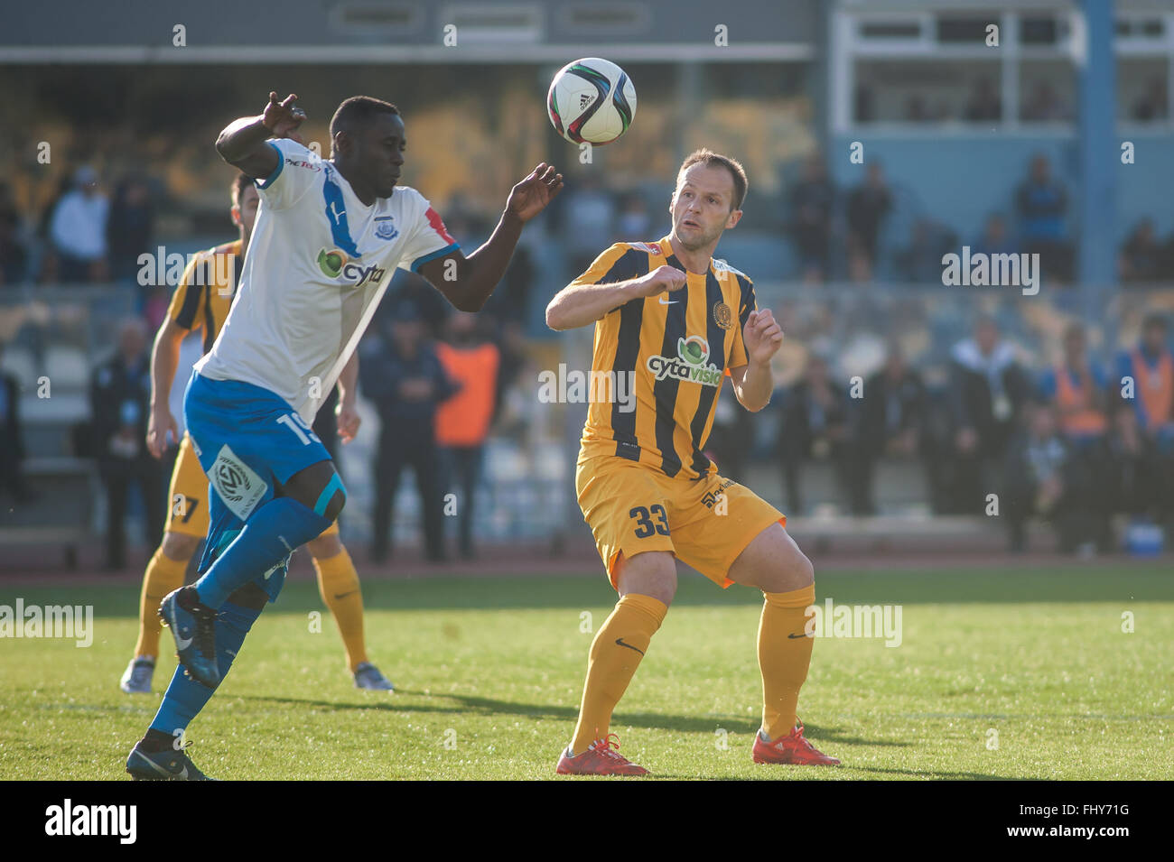Ael FC against Apollon FC for their second match for the Coca Cola Cup ...