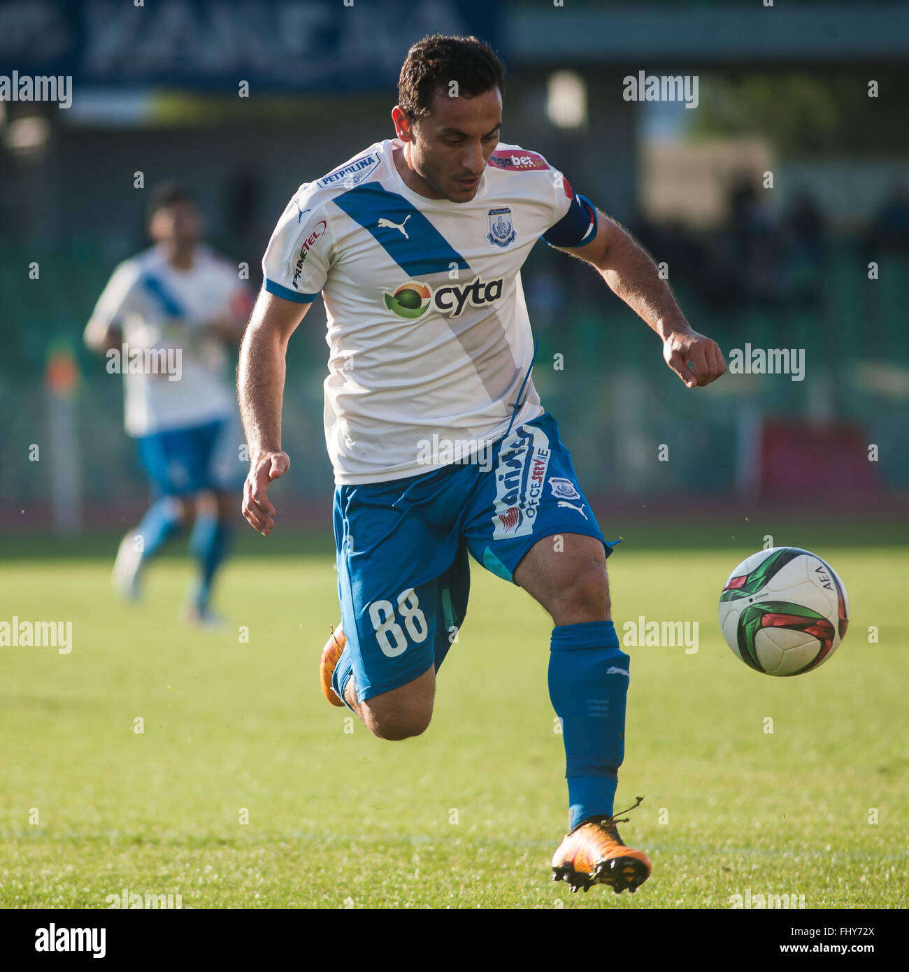 Ael FC against Apollon FC for their second match for the Coca Cola Cup ...