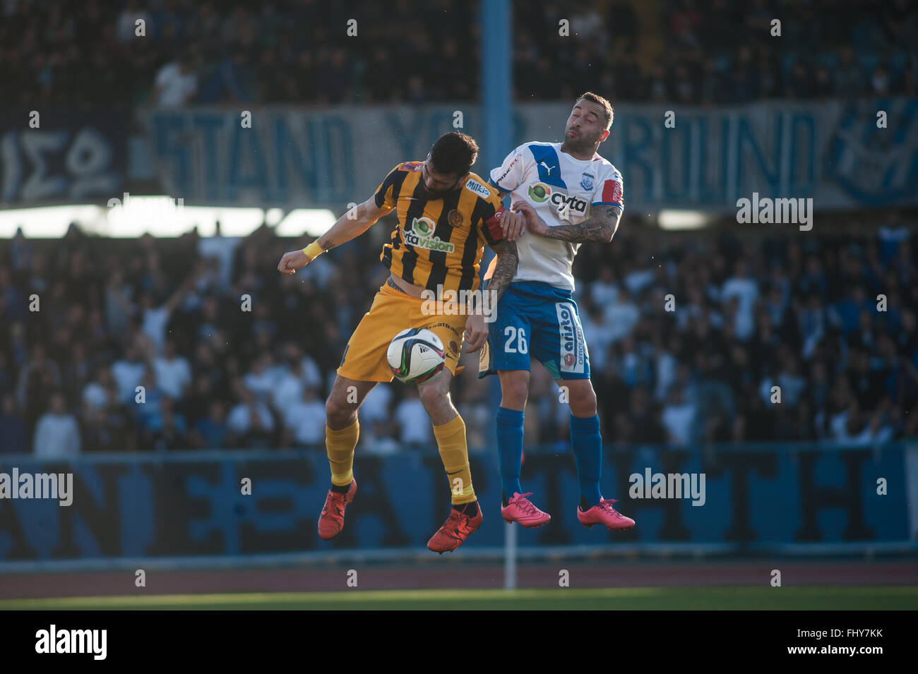 Ael FC against Apollon FC for their second match for the Coca Cola Cup ...