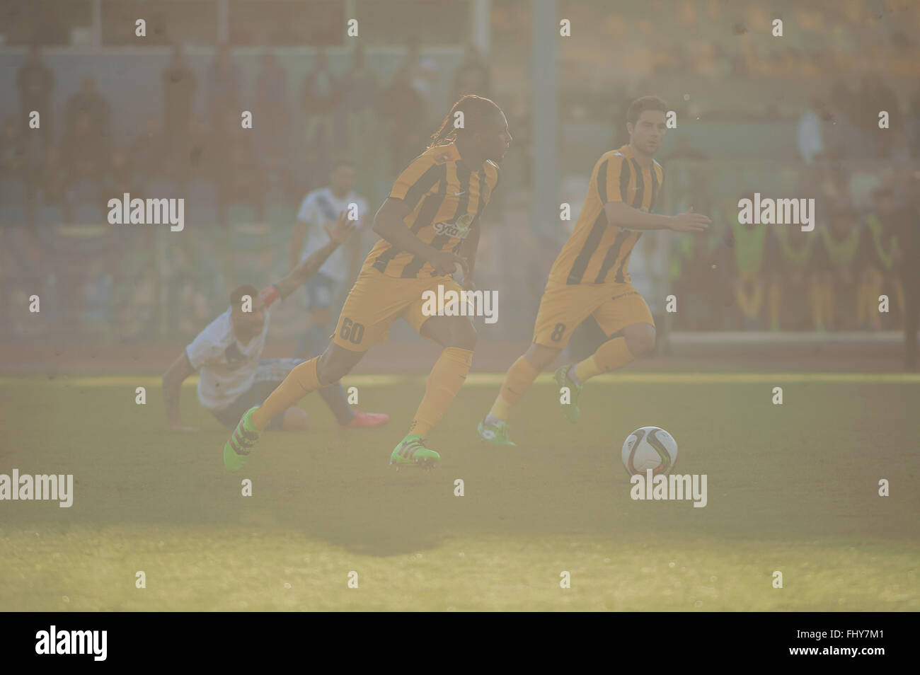 Ael FC against Apollon FC for their second match for the Coca Cola Cup ...