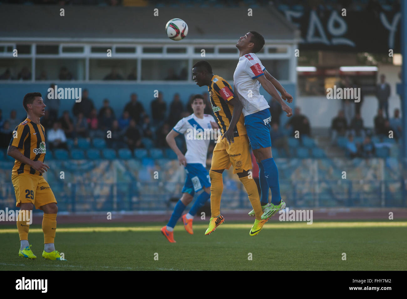 Ael FC against Apollon FC for their second match for the Coca Cola Cup ...