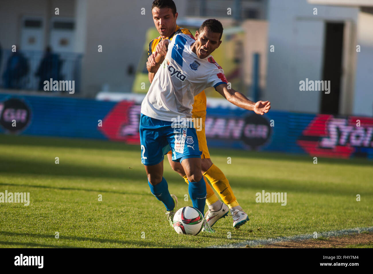 Ael FC against Apollon FC for their second match for the Coca Cola Cup ...
