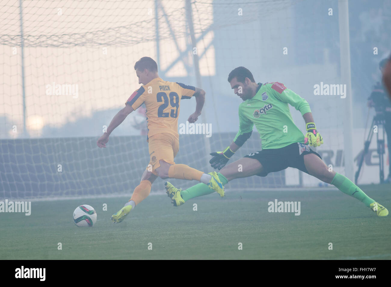 Ael FC against Apollon FC for their second match for the Coca Cola Cup ...