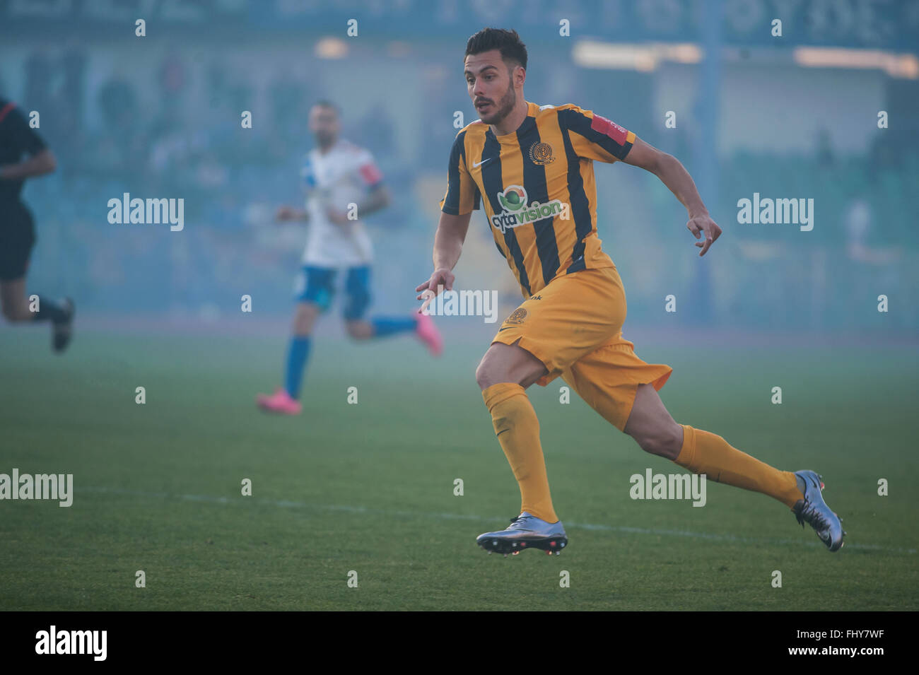 Ael FC against Apollon FC for their second match for the Coca Cola Cup ...