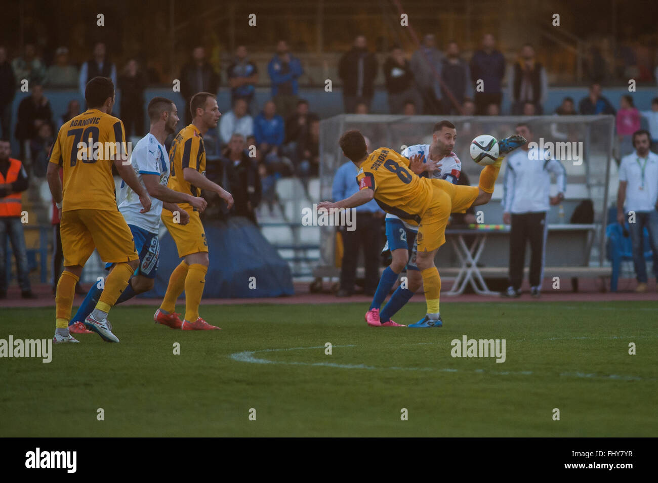 Ael FC against Apollon FC for their second match for the Coca Cola Cup ...