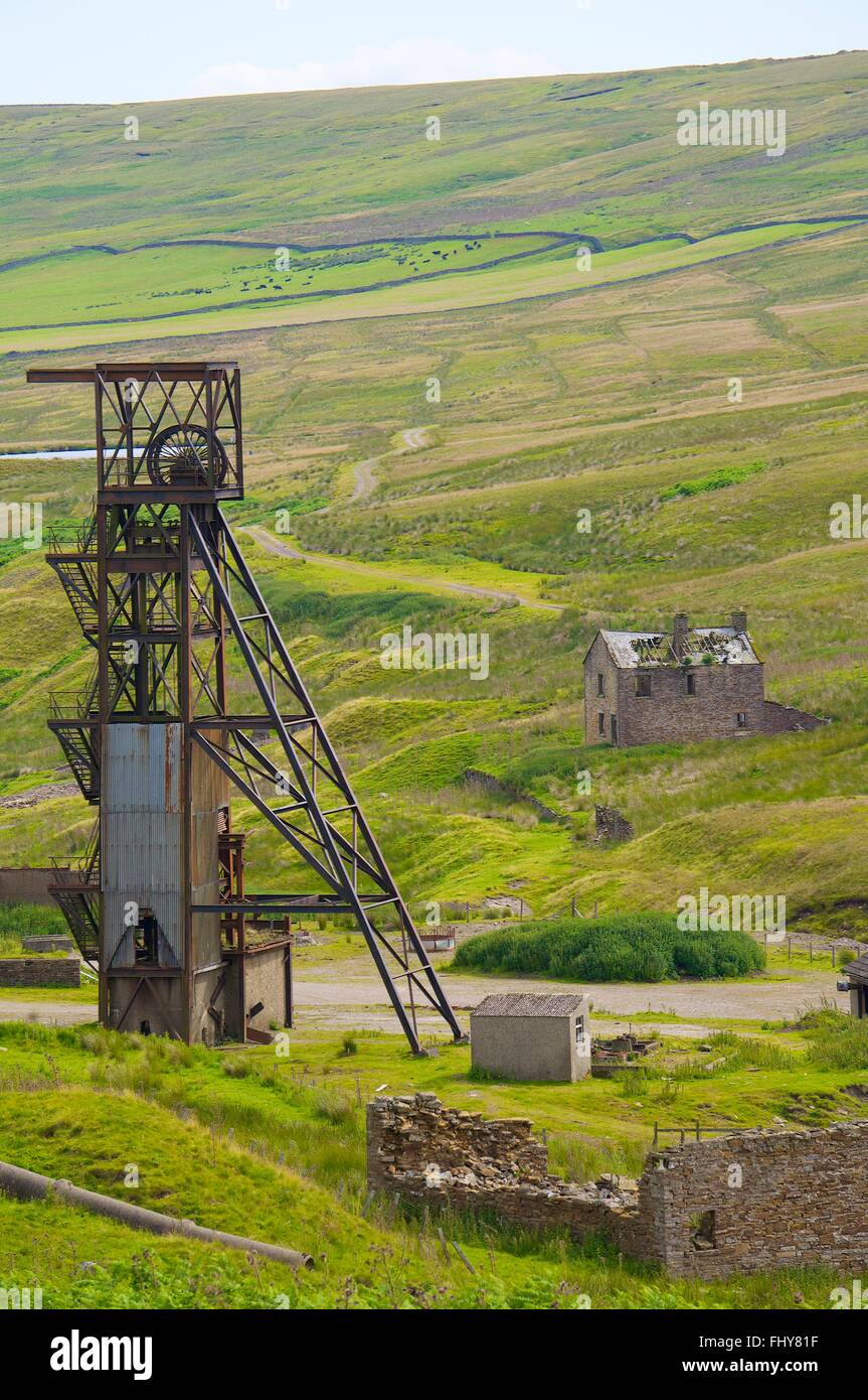 Disused Pithead of Grove Rake Mine buildings, Rookhope District ...