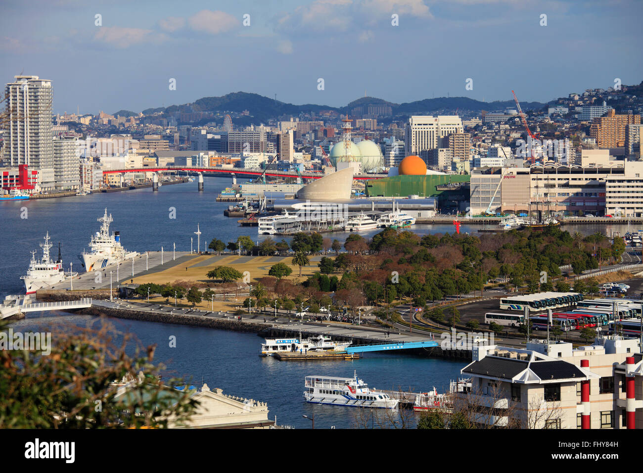 Japan, Nagasaki, skyline, harbor Stock Photo - Alamy
