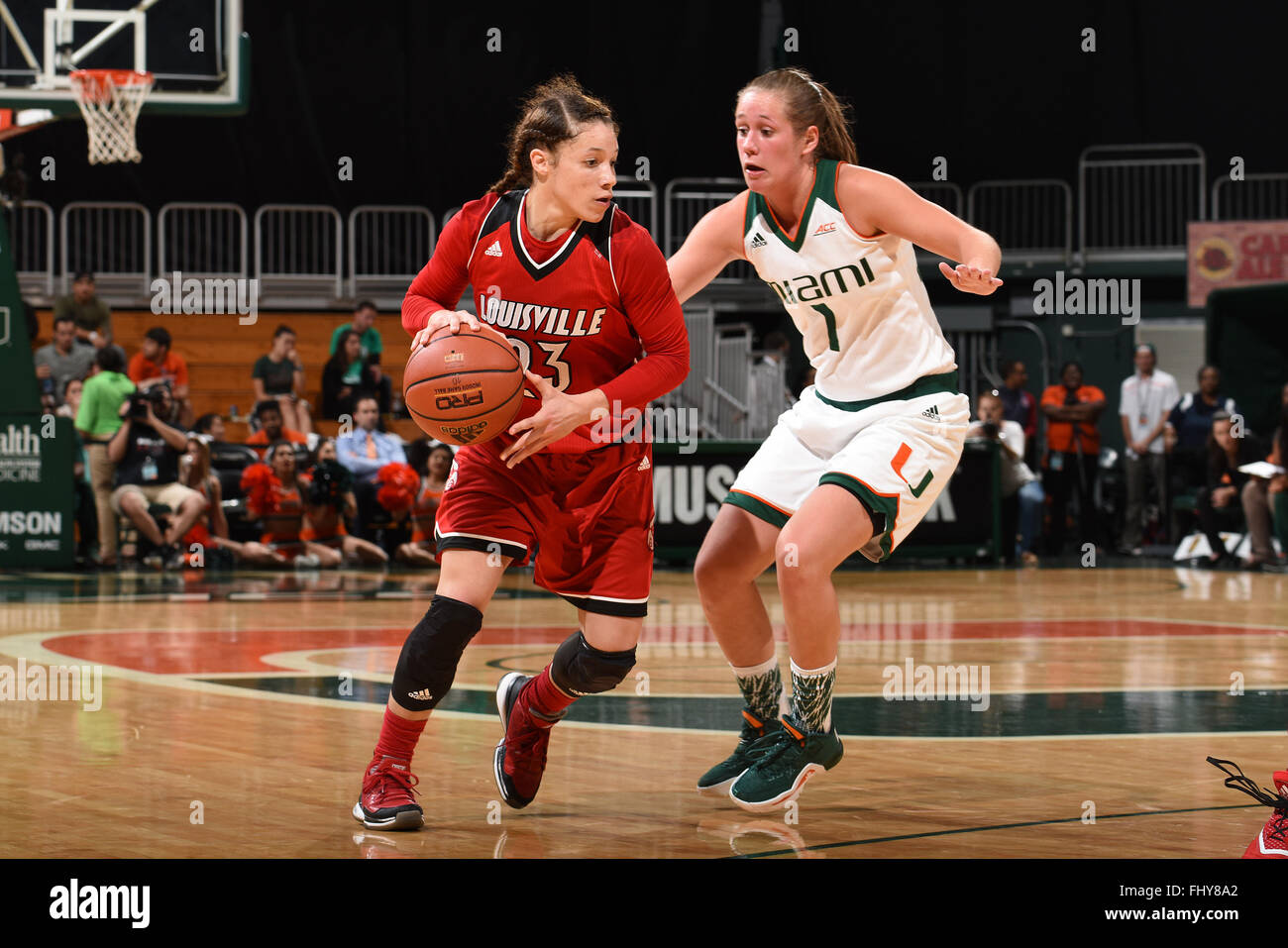 Coral Gables, Florida, USA. 25th Feb, 2016. Briahanna Jackson #23 of ...