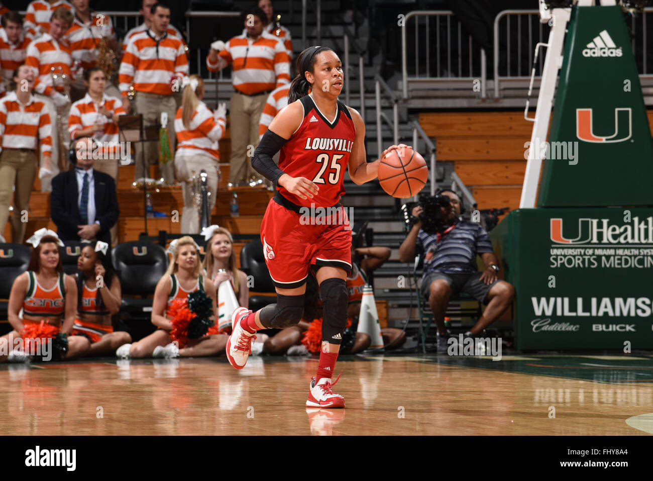 Coral Gables, Florida, USA. 25th Feb, 2016. Asia Durr #25 of Louisville ...