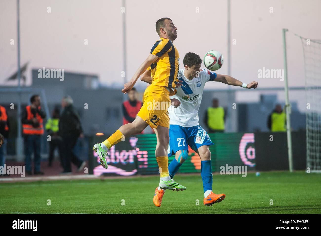 Ael FC against Apollon FC for their second match for the Coca Cola Cup ...