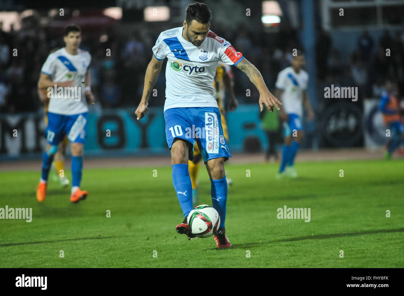 Ael FC against Apollon FC for their second match for the Coca Cola Cup ...
