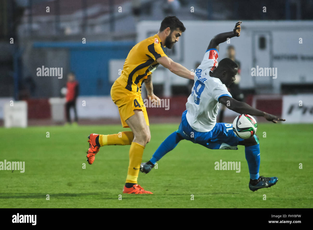 Ael FC against Apollon FC for their second match for the Coca Cola Cup ...