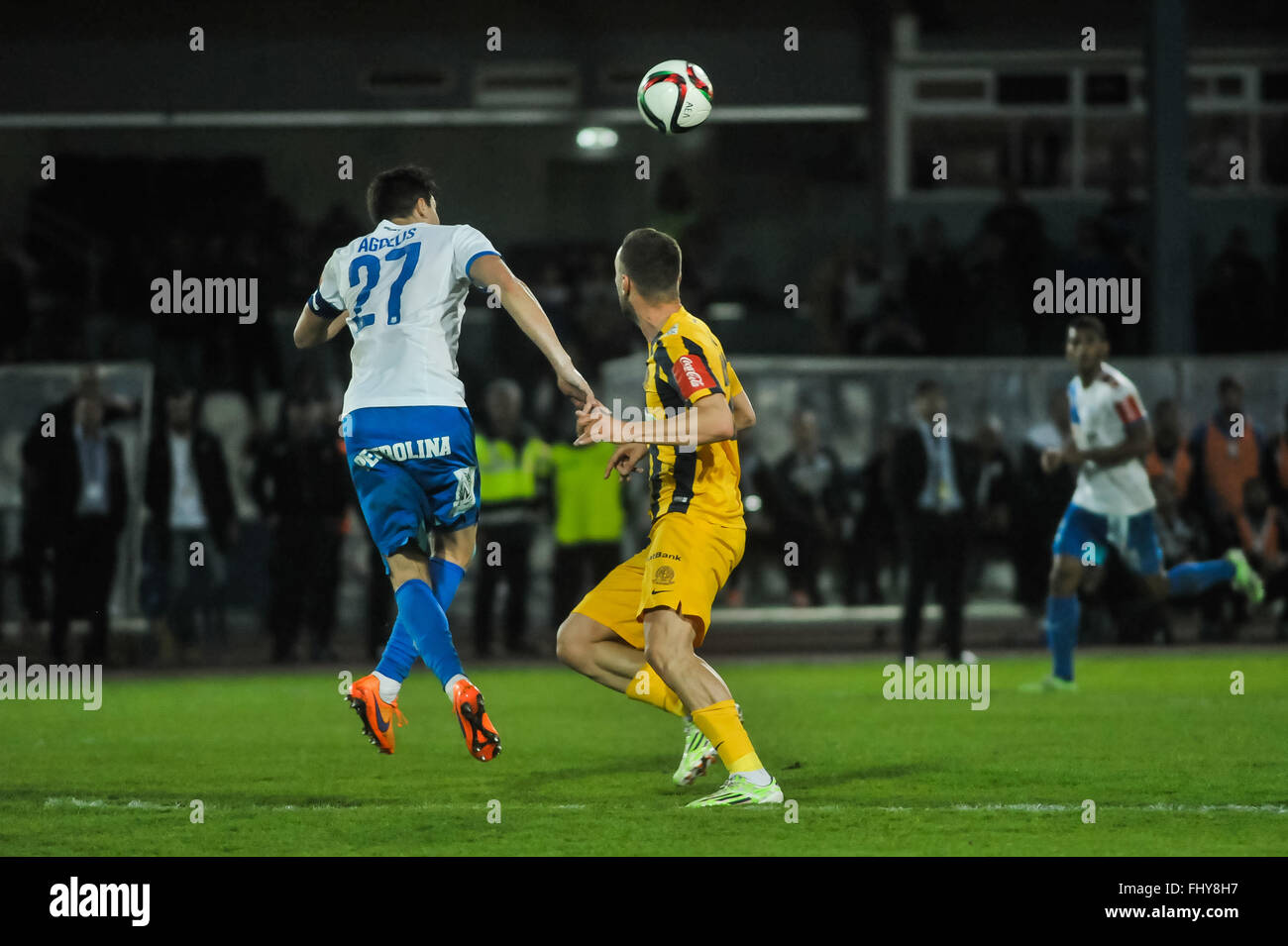Ael FC against Apollon FC for their second match for the Coca Cola Cup ...