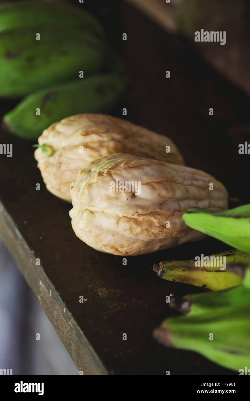Chayote edible pear shaped vegetable of the squash family also called ...