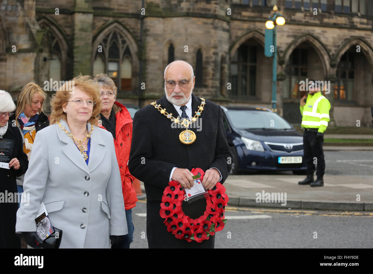 Rochdale, UK. 26th February, 2016. The Mayor and Mayoress of Rochdale ...