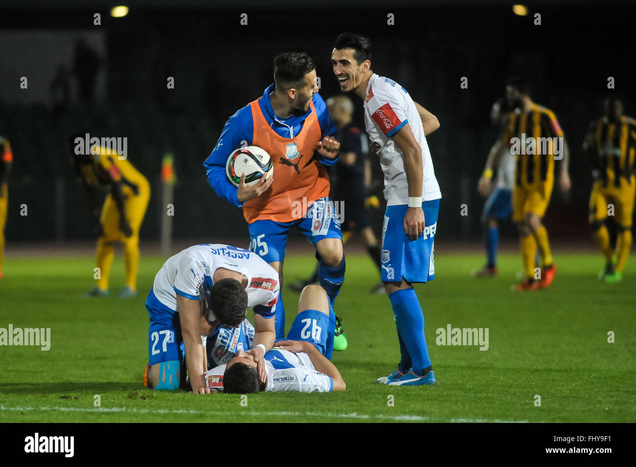 Ael FC against Apollon FC for their second match for the Coca Cola Cup ...