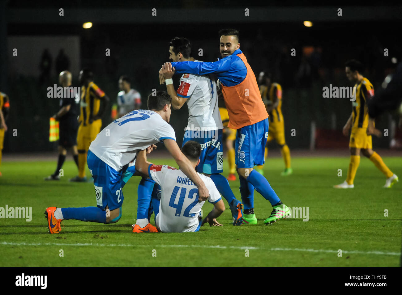 Ael FC against Apollon FC for their second match for the Coca Cola Cup ...