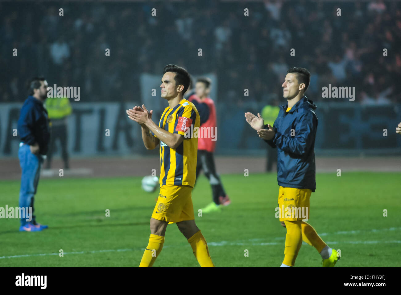 Ael FC against Apollon FC for their second match for the Coca Cola Cup ...