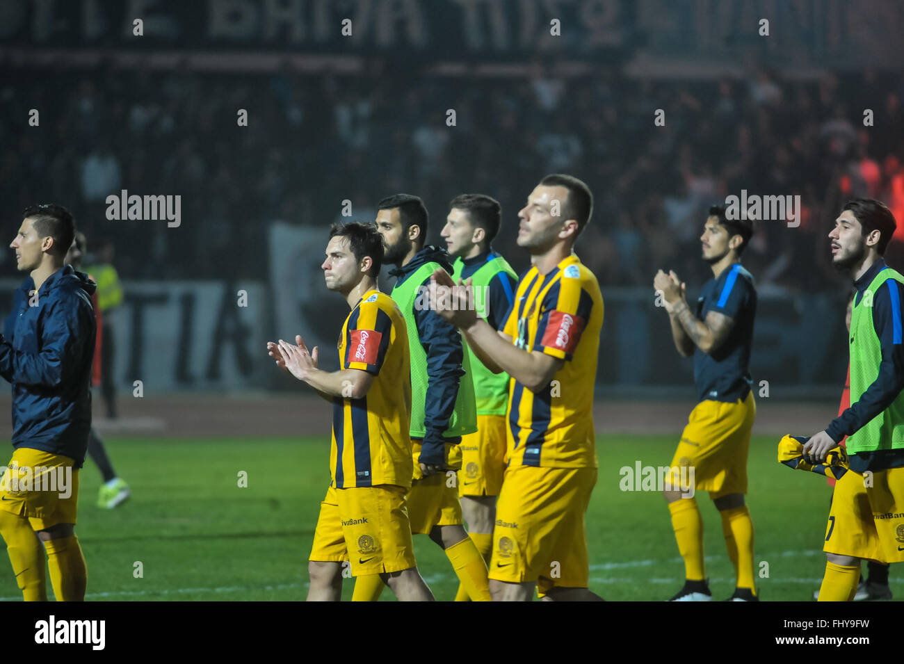 Ael FC against Apollon FC for their second match for the Coca Cola Cup ...