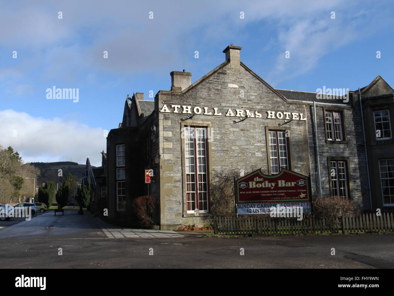 Exterior of Atholl Arms Hotel Blair Atholl Scotland February 2016 Stock ...