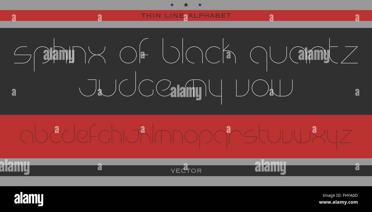 new set of thin line style alphabet letters isolated on black ...