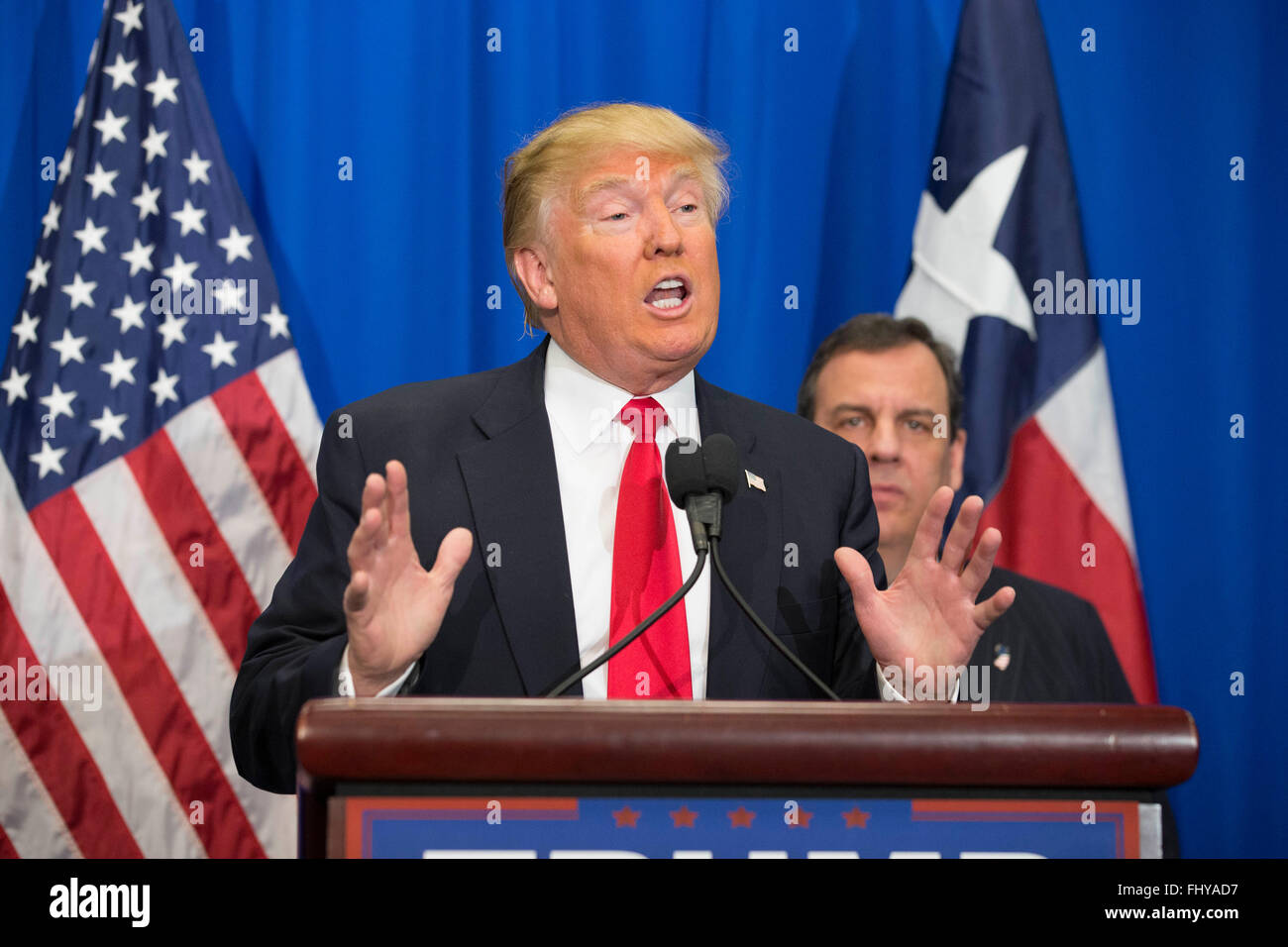 Republican presidential nominee candidate Donald Trump get endorsement of former candidate Chris ...