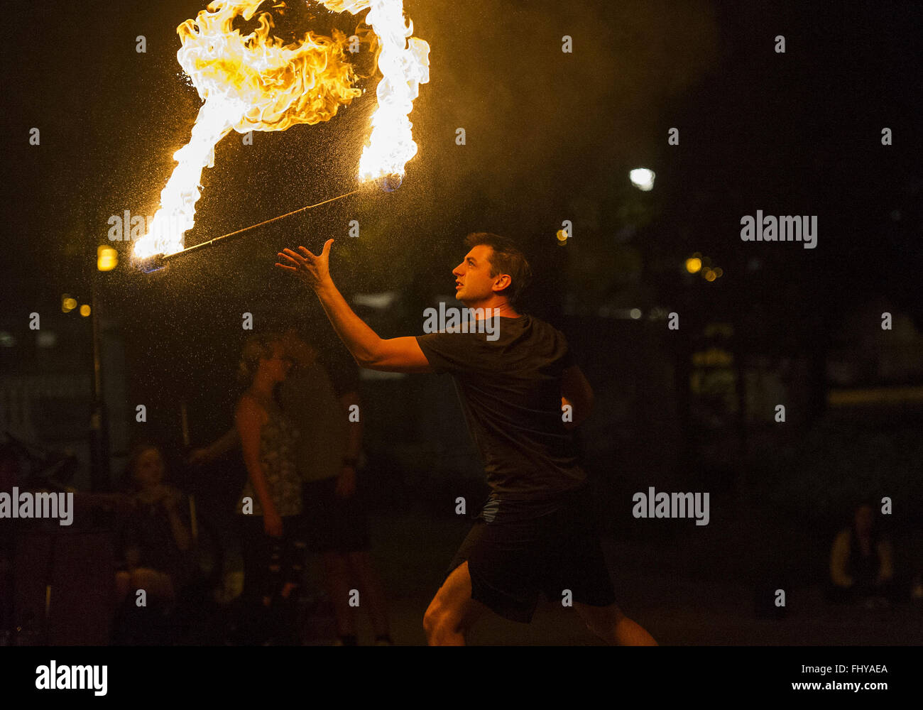 Fire twirlers hi-res stock photography and images - Alamy