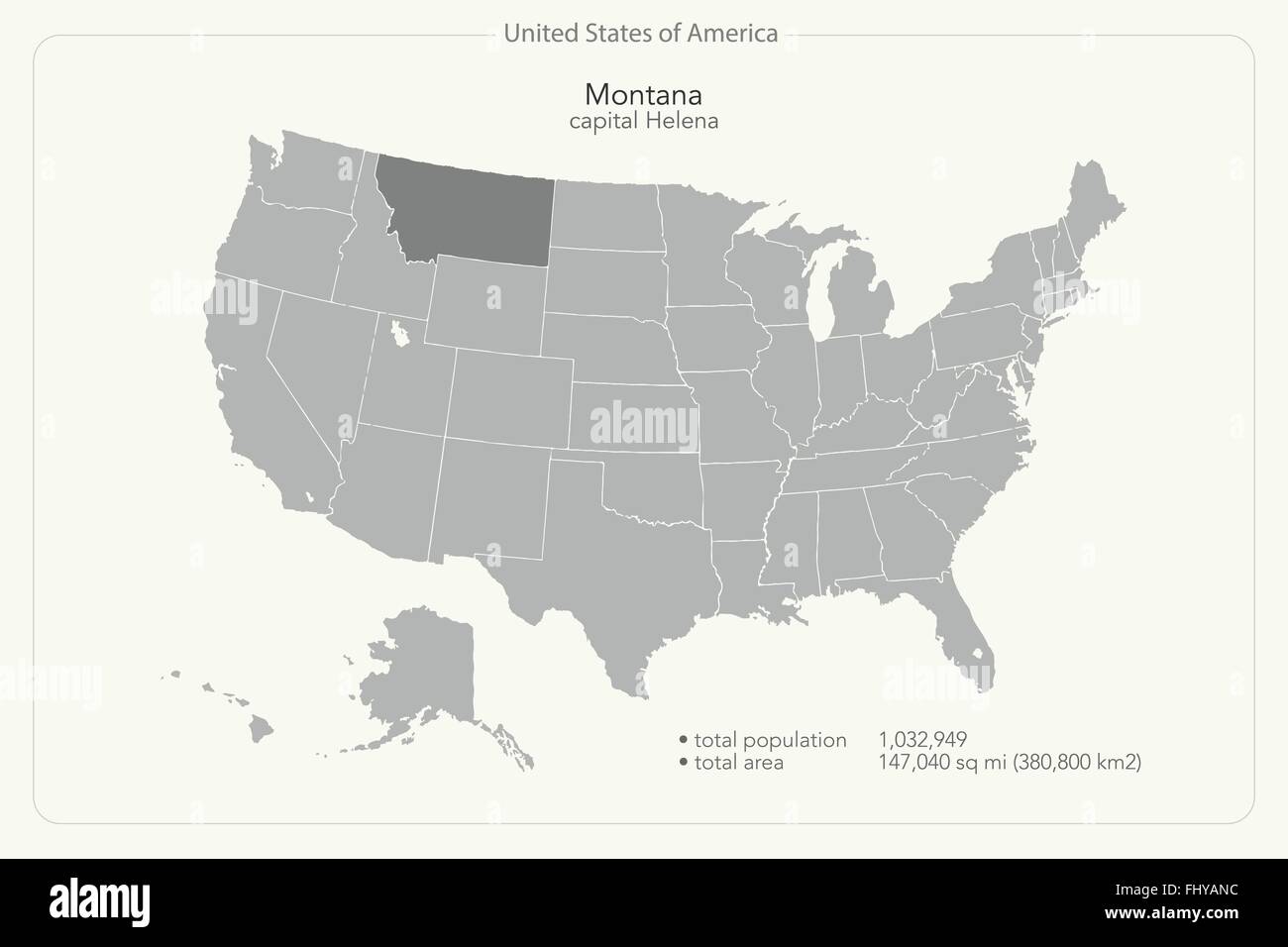 Us state montana map hi-res stock photography and images - Alamy