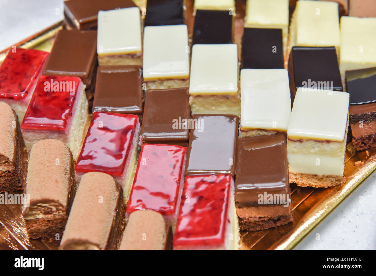 Closeup detail of luxury sweet dessert selection Stock Photo - Alamy