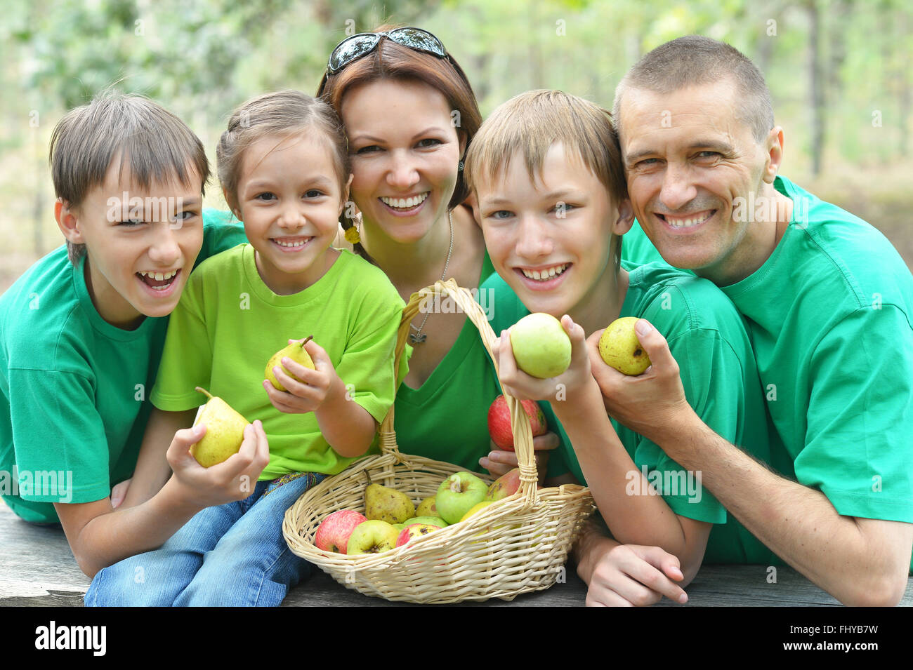 Family having picnic Stock Photo - Alamy