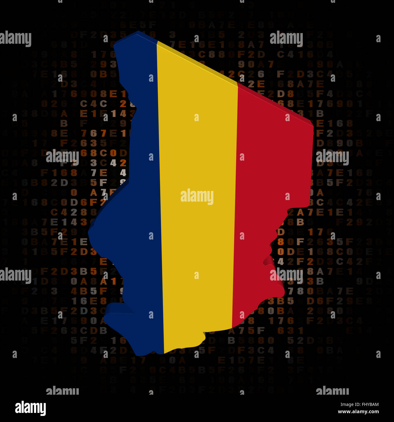 Chad digital map hi-res stock photography and images - Alamy
