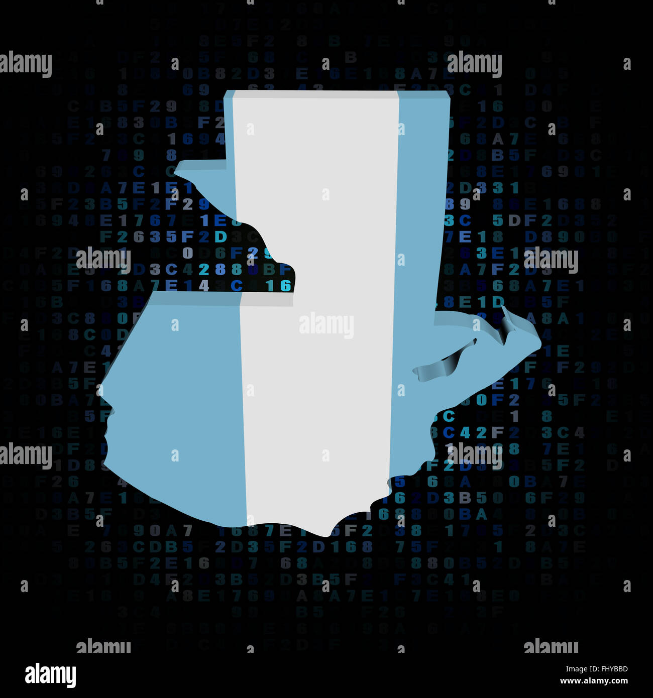 Guatemala on digital map hi-res stock photography and images - Alamy